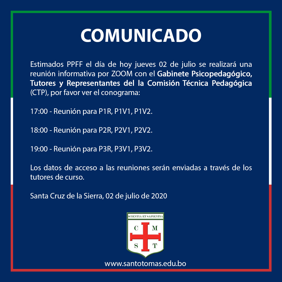 COMUNICADO A PPFF DE P1 A P3 | CMSTA